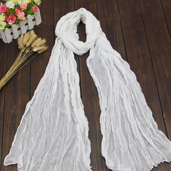 unknown | Accessories | Lightweight Summer Scarf Wrap Sheer White ...